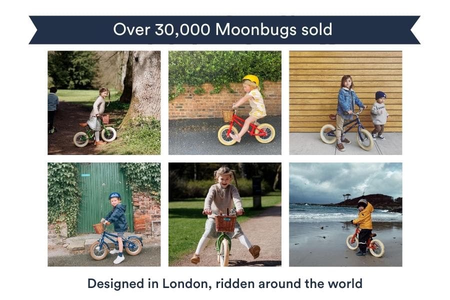 Bobbin Bicycles Moonbug 12" Balance Bike | For Ages 2-4 | Junior